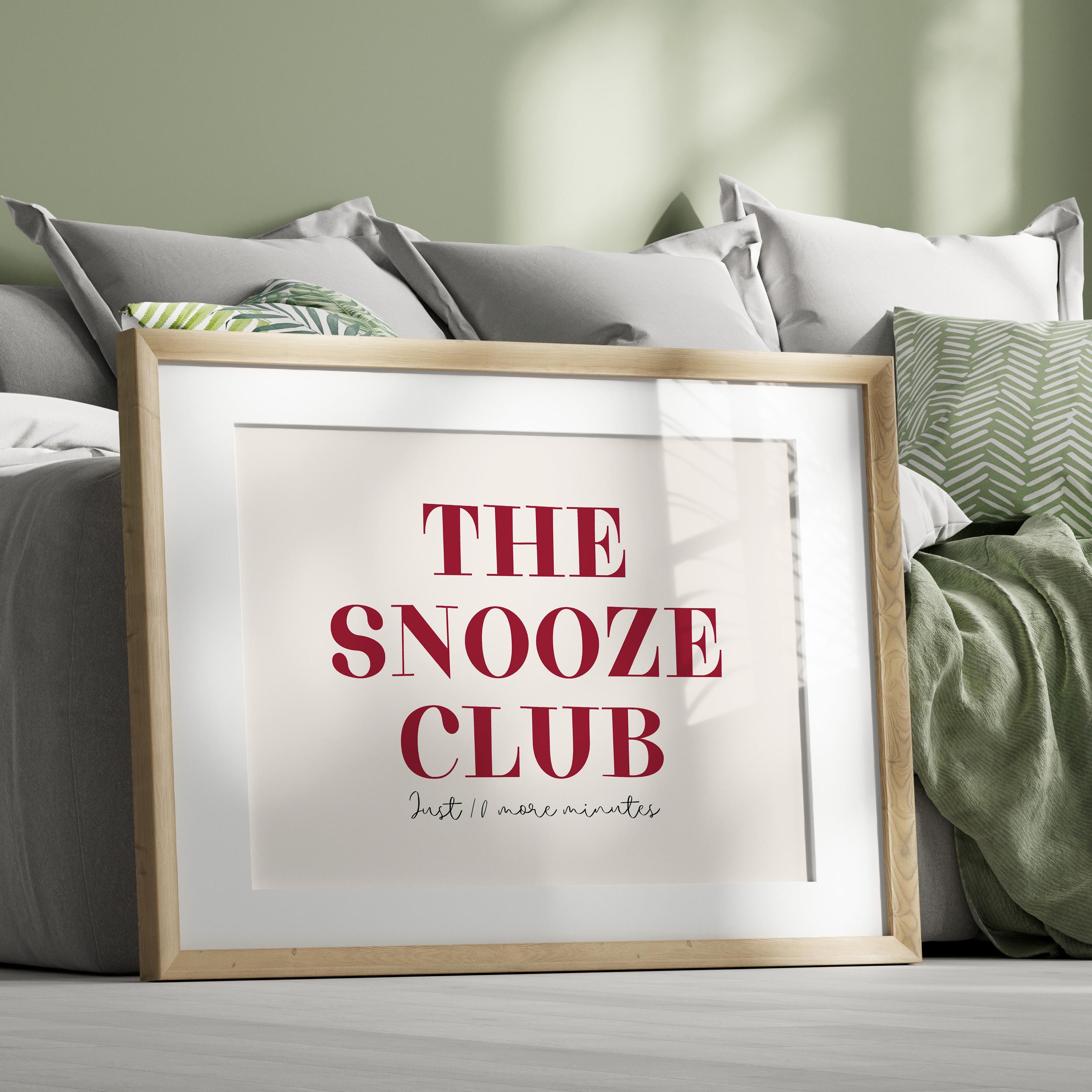 The Snooze Club Trendy Wandkunst Burgund druckbare horizontale ...