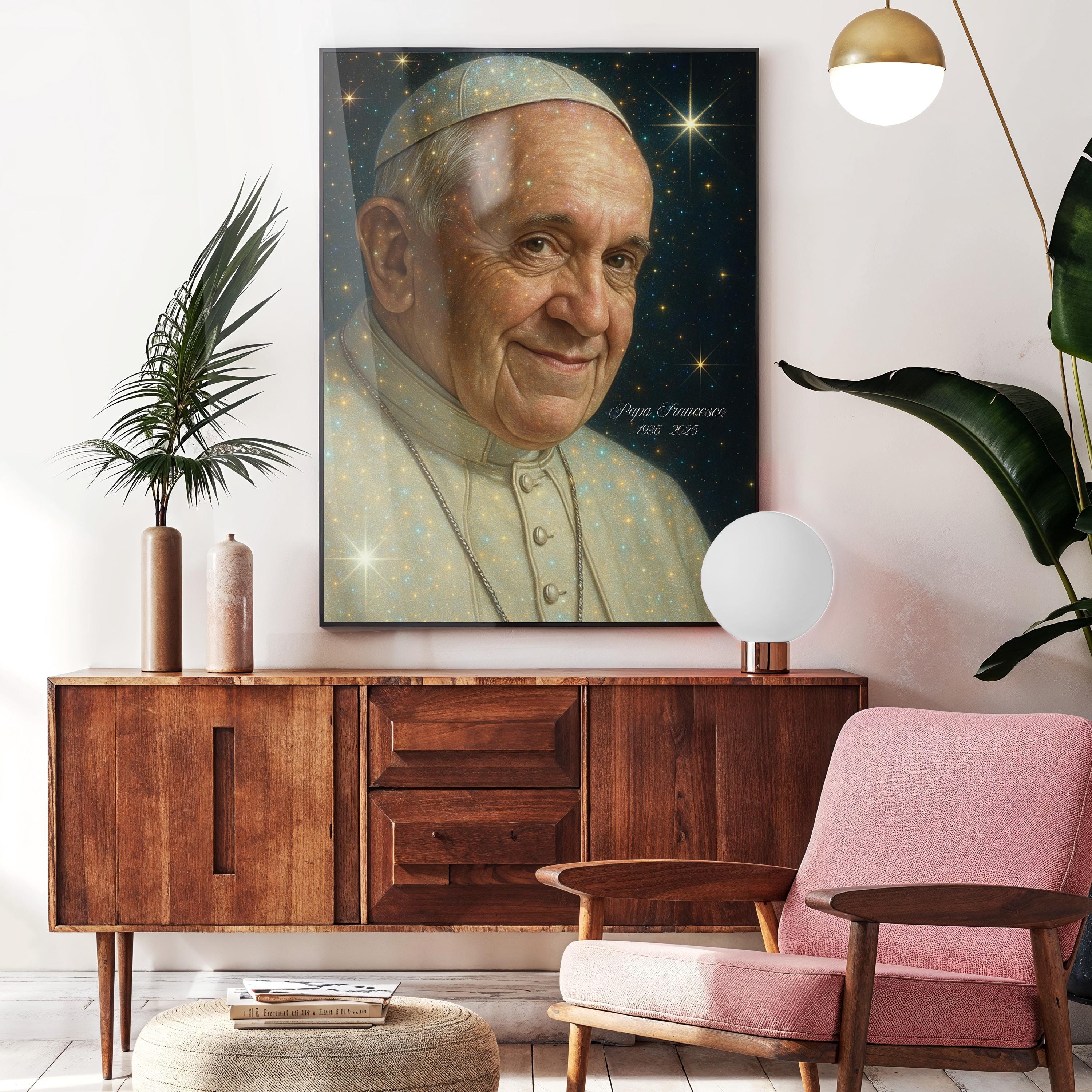 Papa Francisco Memorial Portrait Print Pope Francis Catholic Wall Art ...