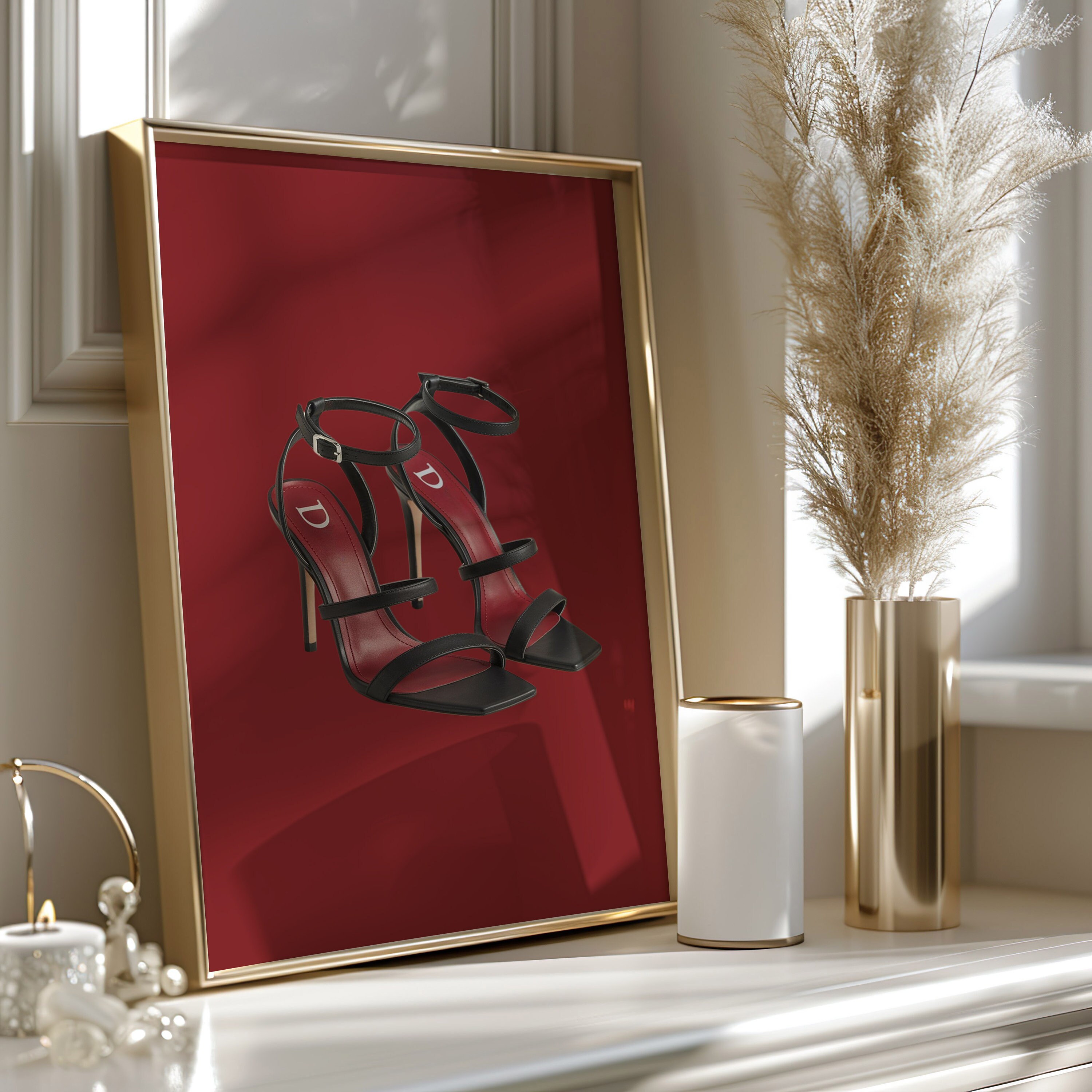 Designer Shoes Fashion Wall Art Luxury Heel Print Girly Poster Designer ...