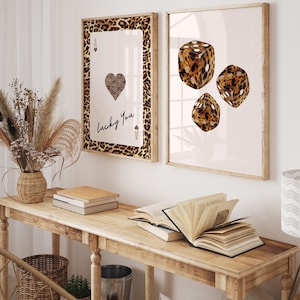 Leopard Wall Art Lucky You Dice Print Set of 3 Y2K Trendy Animal Print ...
