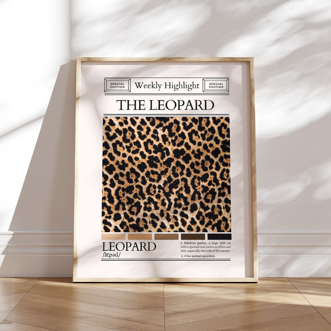 Leopard Wall Art Print Leopard Definition Print Cheetah Wall Art Modern ...
