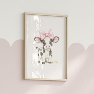 Cute Baby Cow Nursery Print Kids Farm Animal Room Wall Decor Baby ...