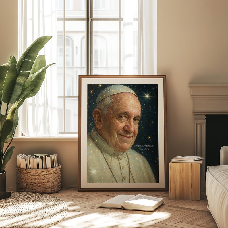 Papa Francisco Memorial Portrait Print Pope Francis Catholic Wall Art ...
