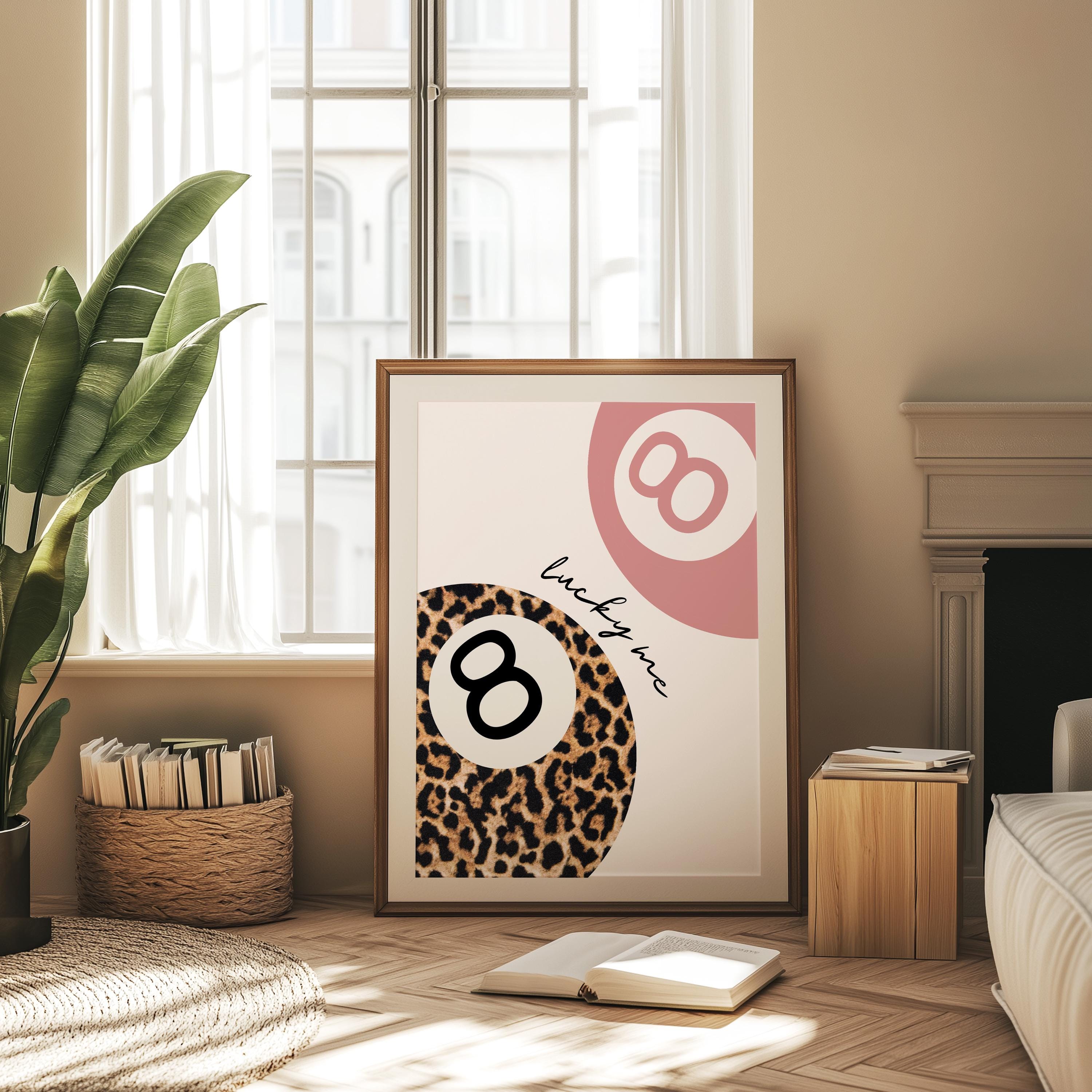 Set of 3 Leopard Wall Art Vintage Prints Leopard Cheetah Print 8 Ball ...