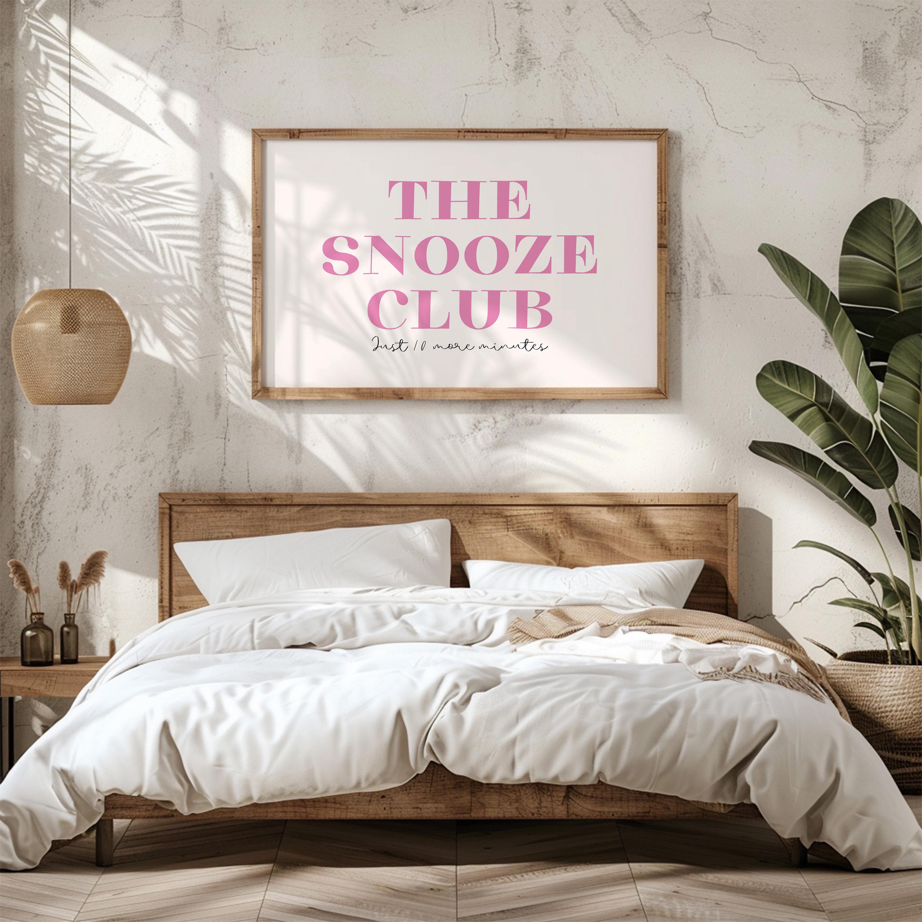 The Snooze Club Trendy Horizontal Wall Art Pink Printable Bedroom Wall ...