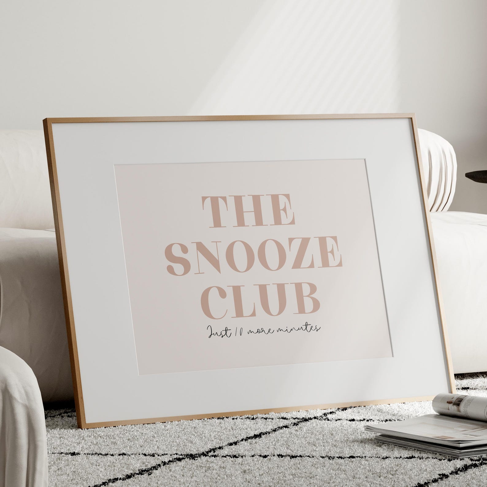The Snooze Club Trendy Horizontal Wall Art Beige Printable Bedroom ...