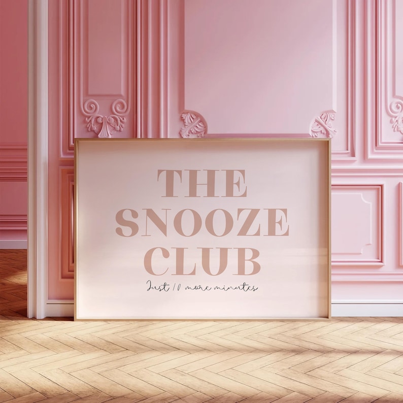 The Snooze Club Trendy Horizontal Wall Art Beige Printable Bedroom ...