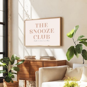 The Snooze Club Trendy Horizontal Wall Art Beige Printable Bedroom ...