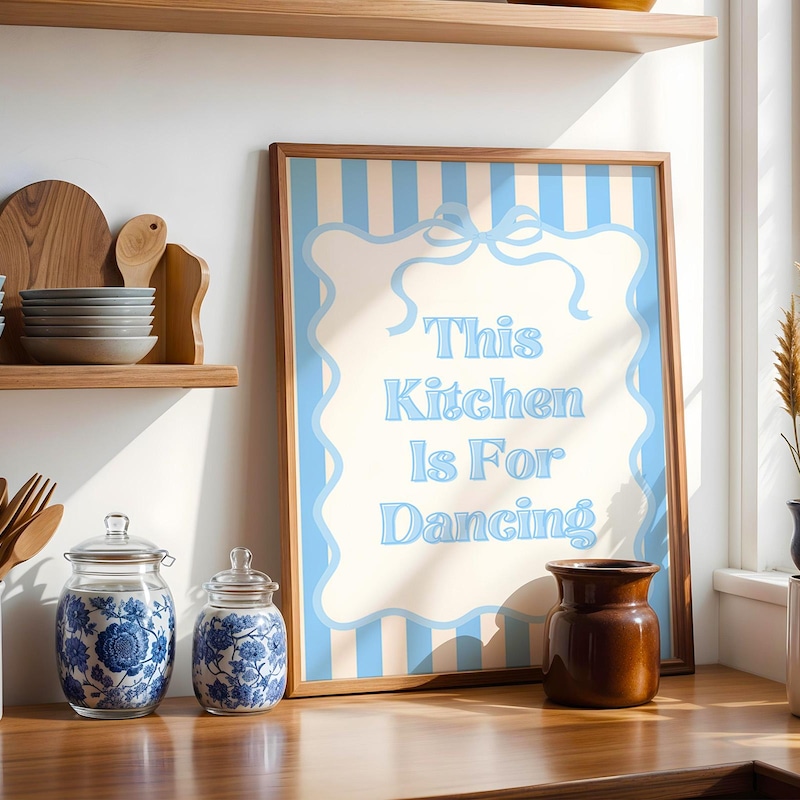 Blue Kitchen Art - Etsy