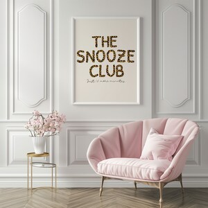 The Snooze Club Art Print Trendy Wall Art Leopard Print Bedroom Wall ...