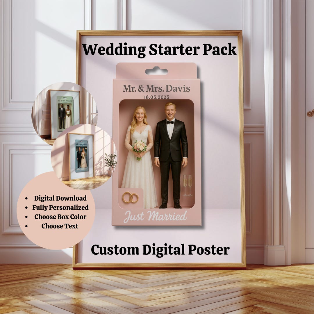Wedding Custom Starter Pack Poster Bride and Groom Personalized Print ...