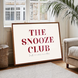 The Snooze Club Trendy Wall Art Burgundy Printable Horizontal Wall Art ...