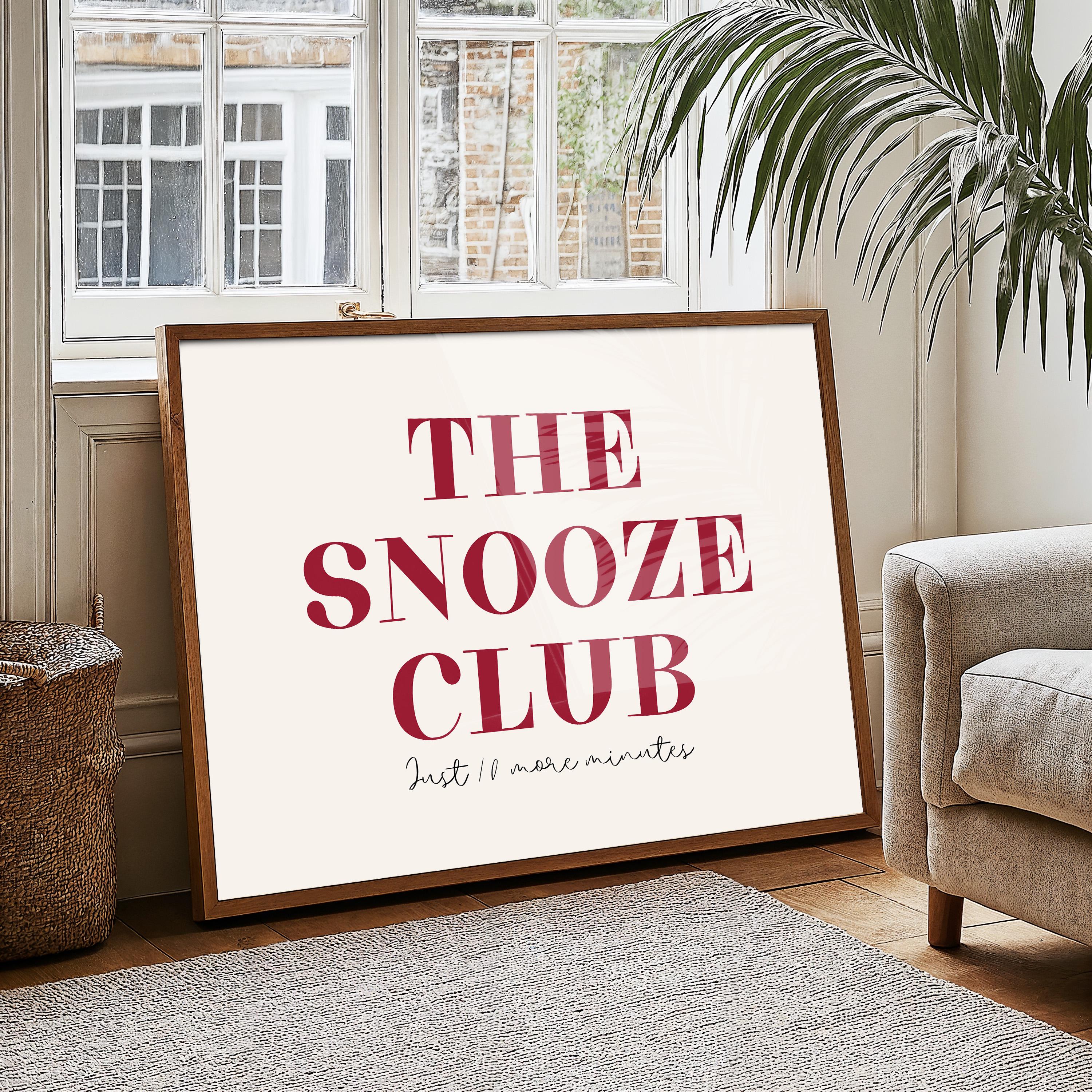 The Snooze Club Trendy Wandkunst Burgund druckbare horizontale ...