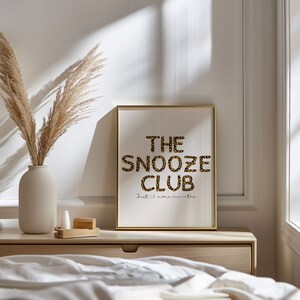 The Snooze Club Art Print Trendy Wall Art Leopard Print Bedroom Wall ...