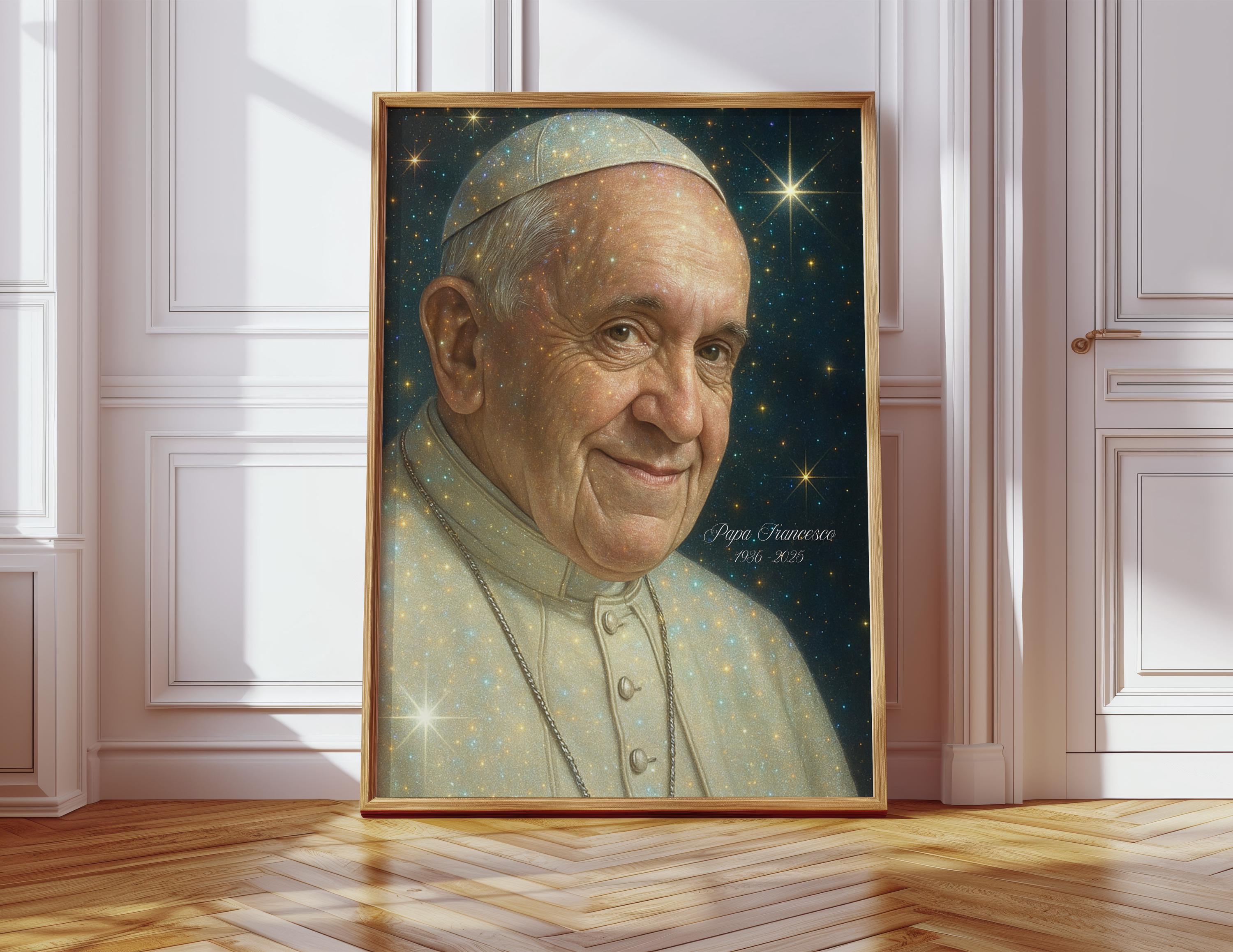 Papa Francisco Memorial Portrait Print Pope Francis Catholic Wall Art ...