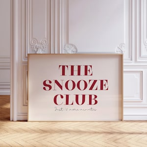 The Snooze Club Trendy Wall Art Burgundy Printable Horizontal Wall Art ...