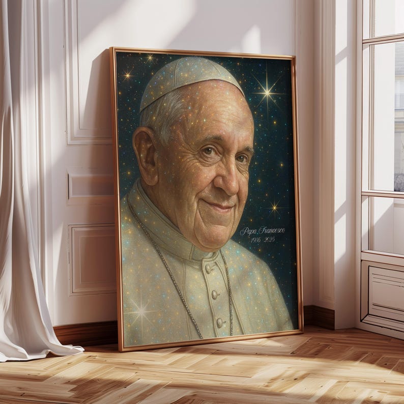 Papa Francisco Memorial Portrait Print Pope Francis Catholic Wall Art ...