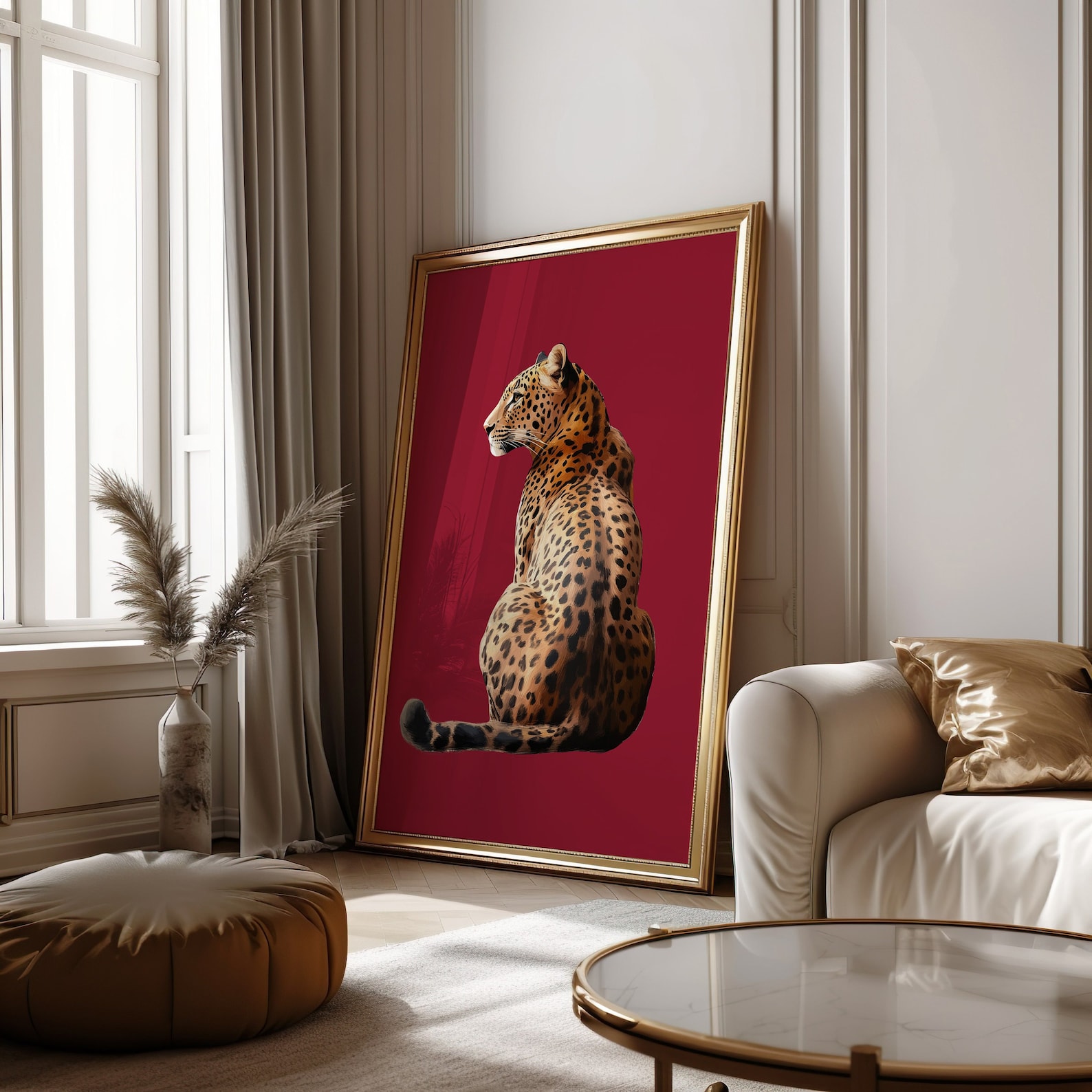 Trendy Leopard Print Wall Art Cheetah Print Retro Wall Decor Digital ...