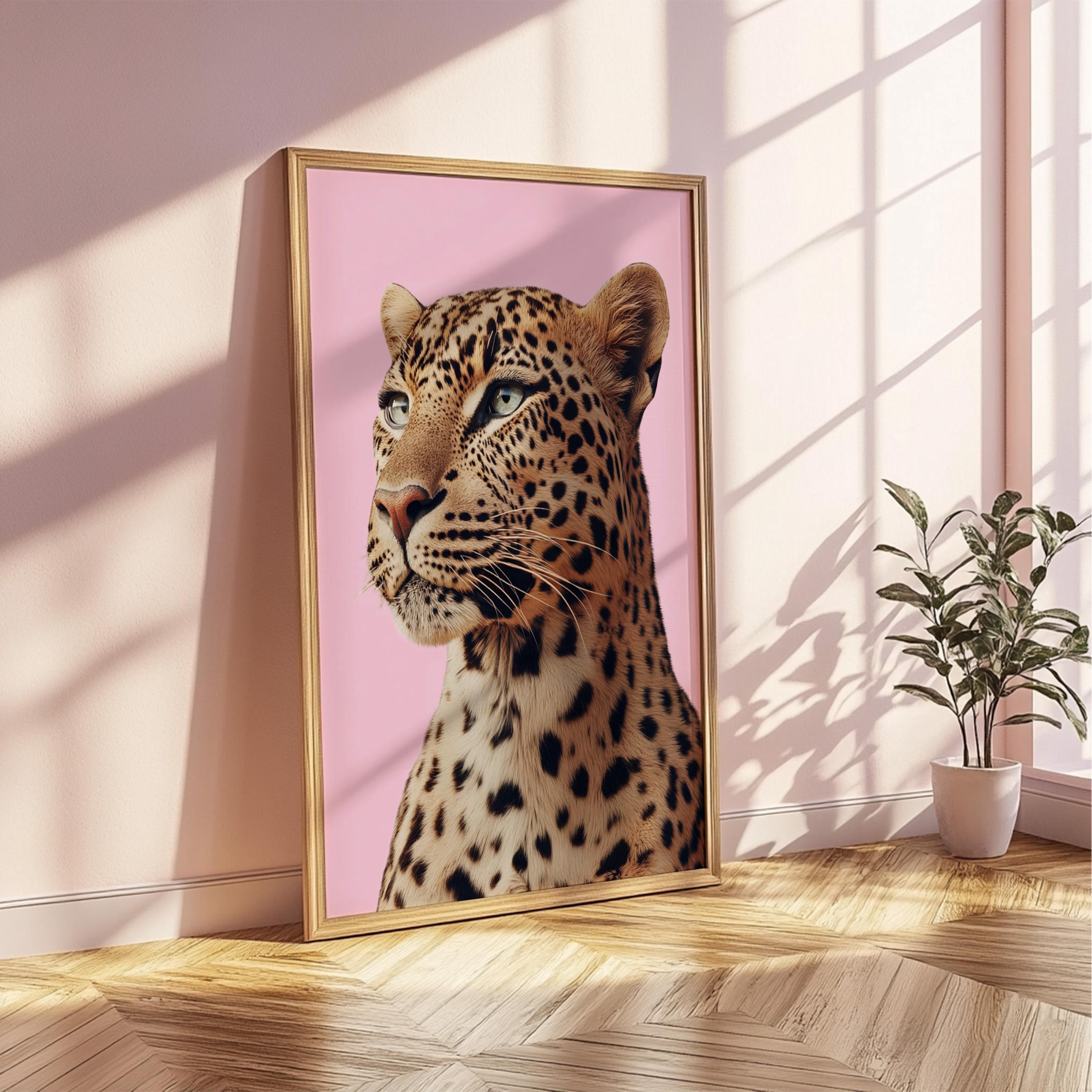 Trendy Pink Leopard Print Wall Art Cheetah Animal Print Home Decor ...