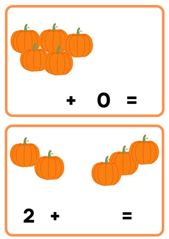 Hojas De Trabajo De Matemáticas De Calabaza Para Primer Grado