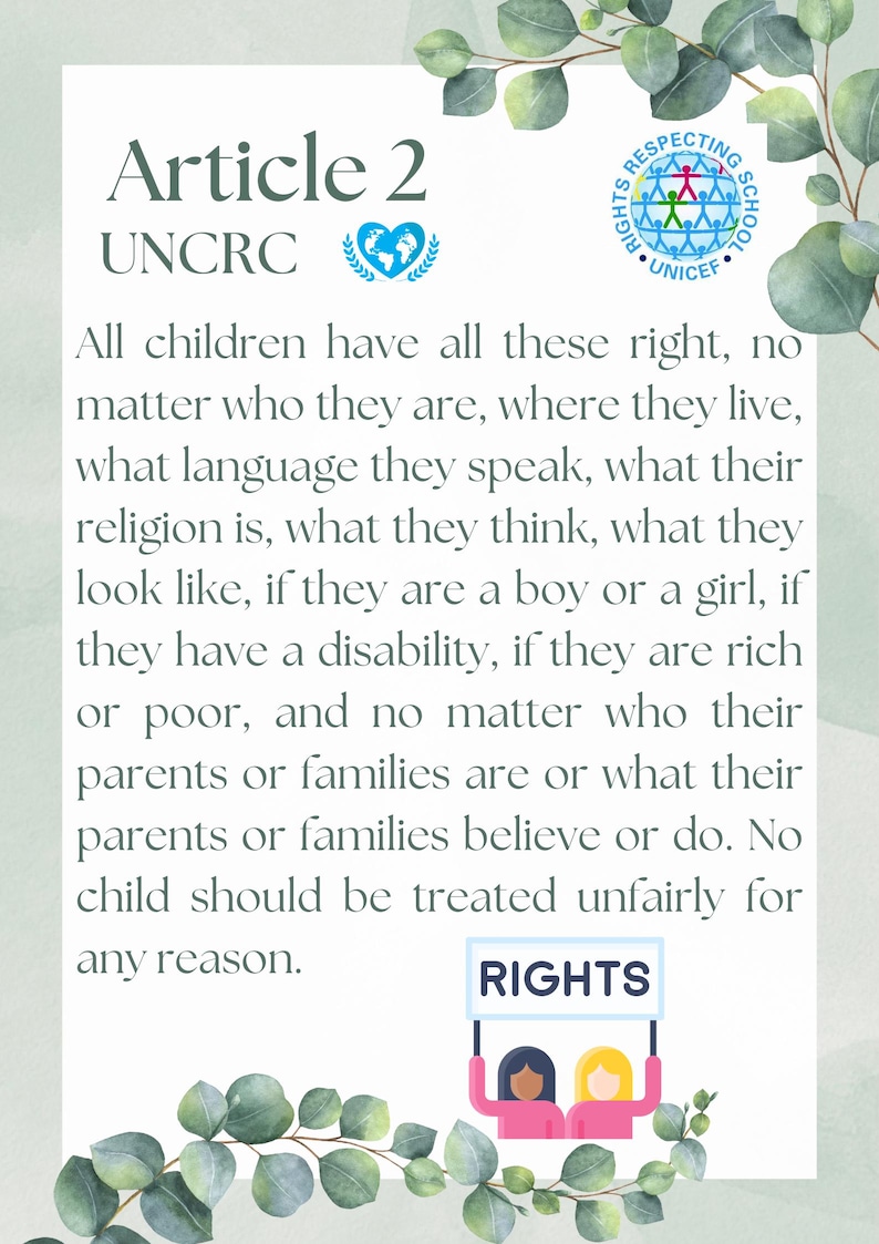 Article 12 RRS Rights Respecting School Class Charter Poster Uncrc ...