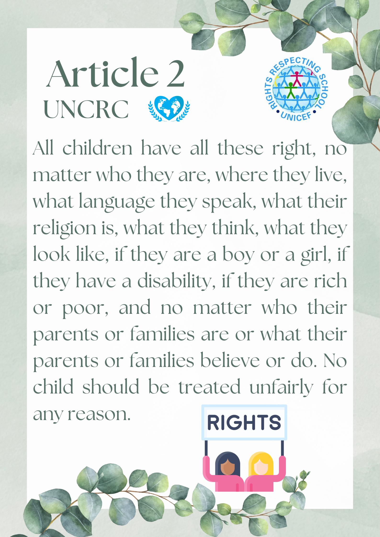 Article 12 RRS Rights Respecting School Class Charter Poster Uncrc ...