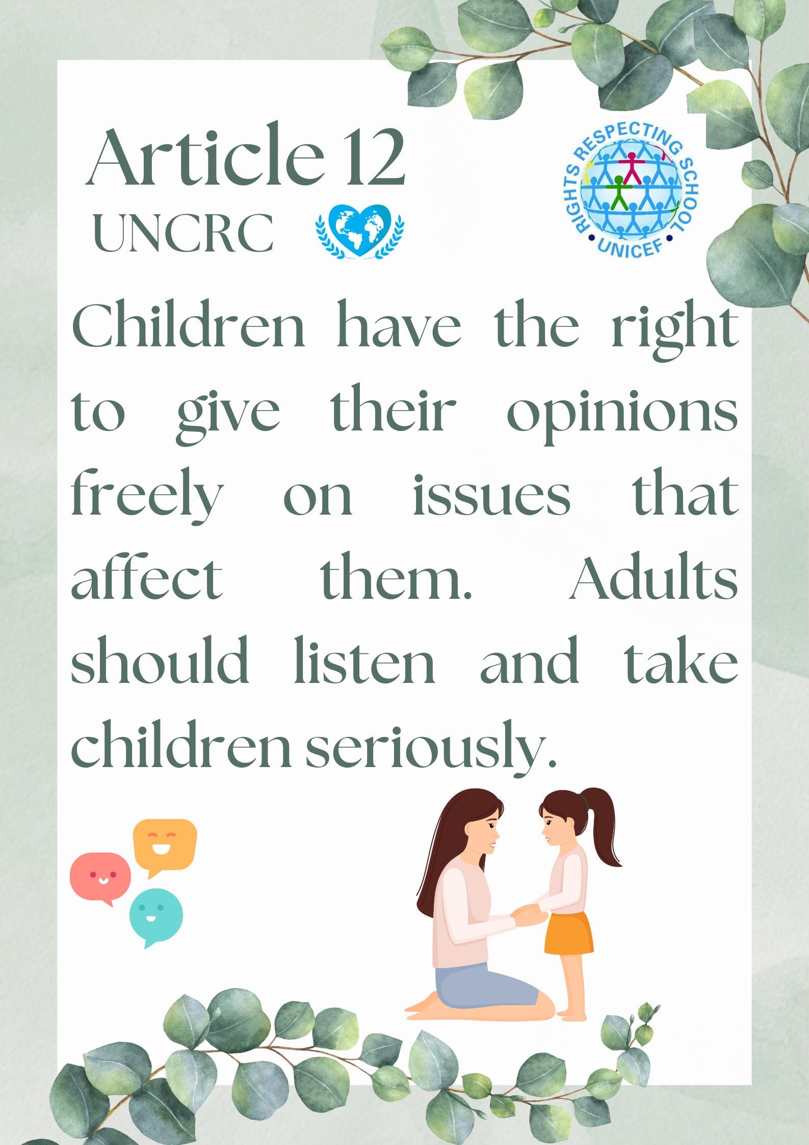 Article 7 RRS Rights Respecting School Uncrc Unicef Class Charter ...