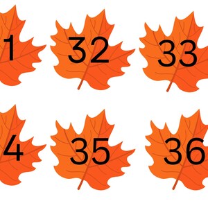 1-100 Number Display Autumn Leaves Counting Addition Subtraction Maths ...