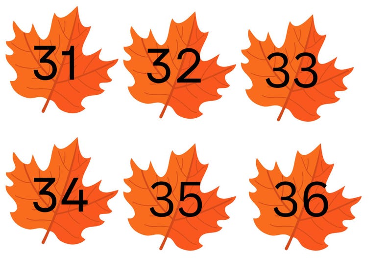 1-100 Number Display Autumn Leaves Counting Addition Subtraction Maths ...