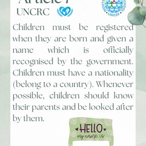Article 7 RRS Rights Respecting School Uncrc Unicef Class Charter ...