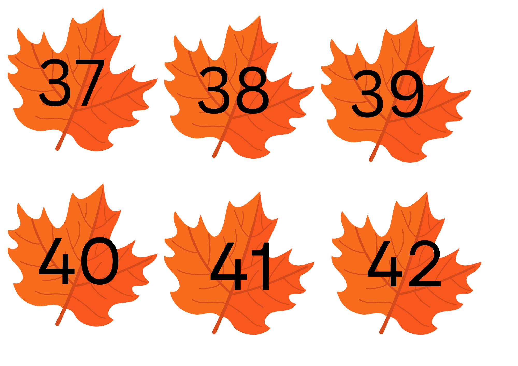 1-100 Number Display Autumn Leaves Counting Addition Subtraction Maths ...