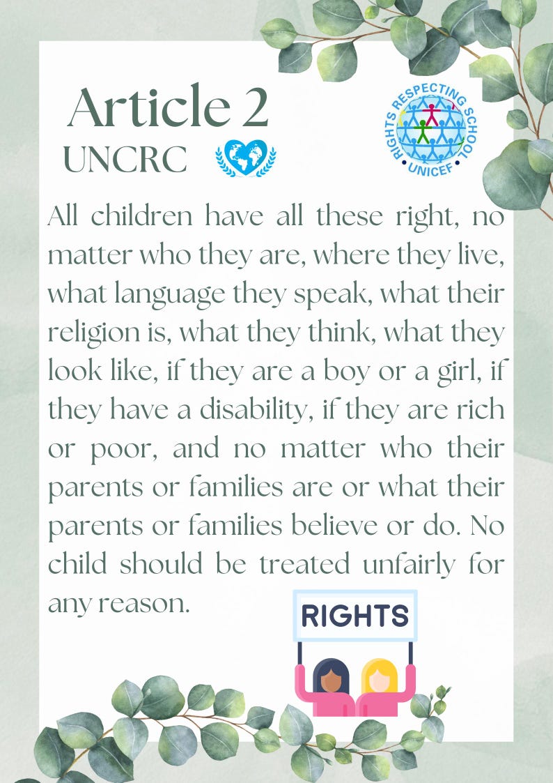 Rights Respecting School Classroom Poster Teacher Display UNCRC School ...