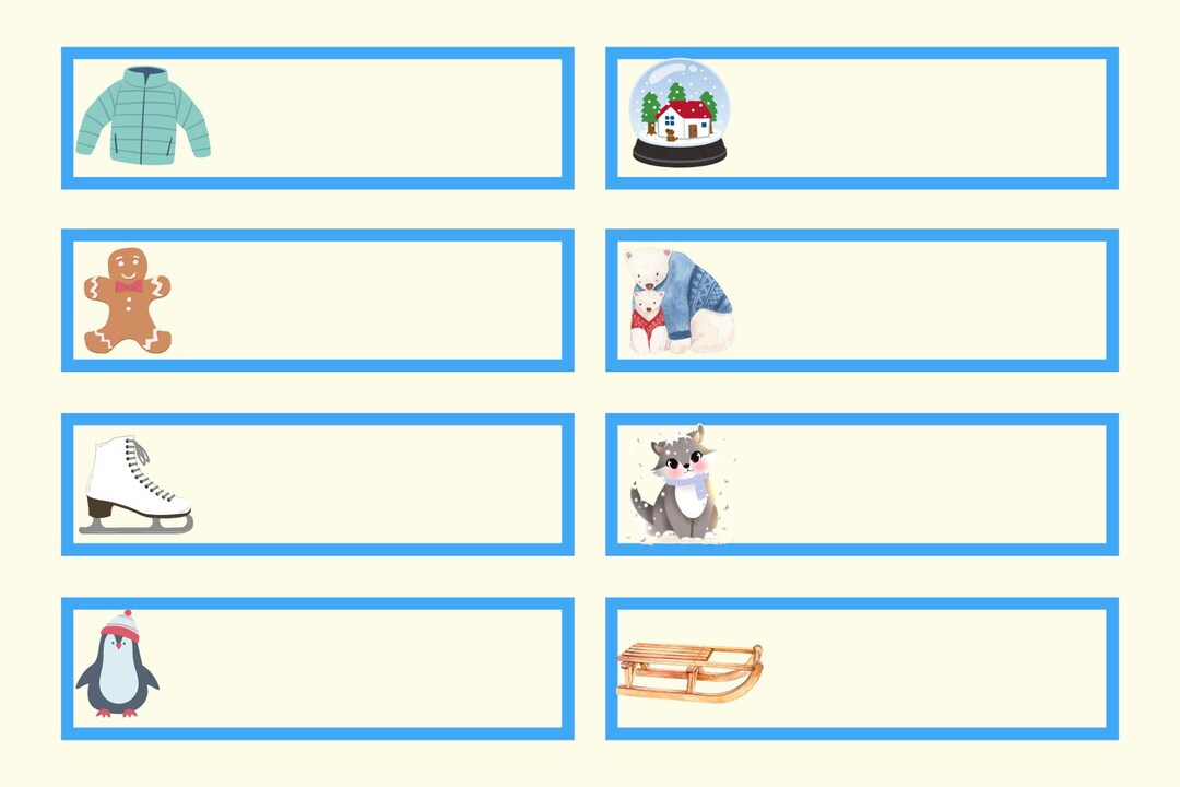 Winter Labels Classroom Labels Name Tags Tasble Nems Cloakroom Peg ...