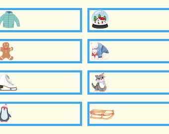 Winter Labels Classroom Labels Name Tags Tasble Nems Cloakroom Peg ...