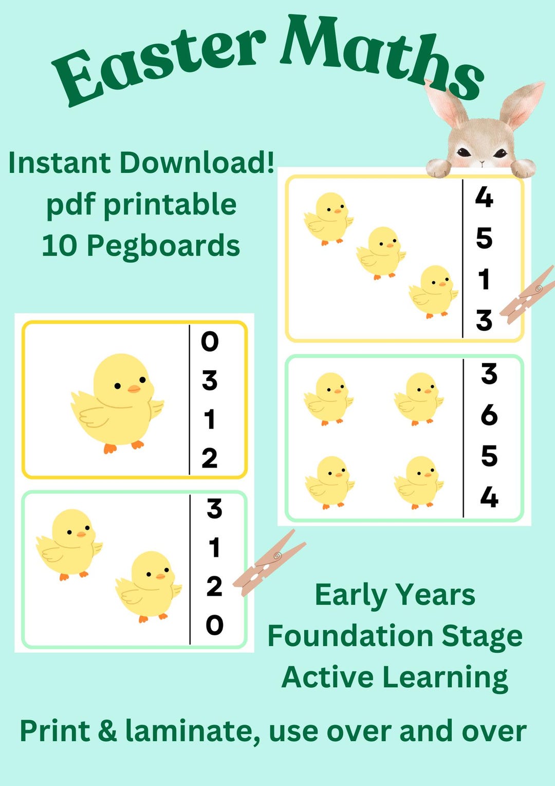 Easter Pegboard Maths Counting Early Years Sprimg Maths - Etsy