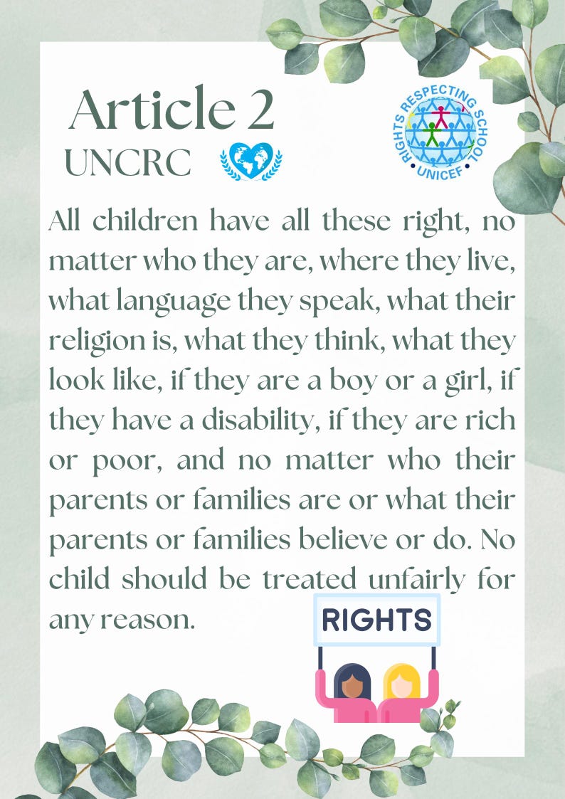 Article 12 RRS Rights Respecting School Class Charter Poster Uncrc ...