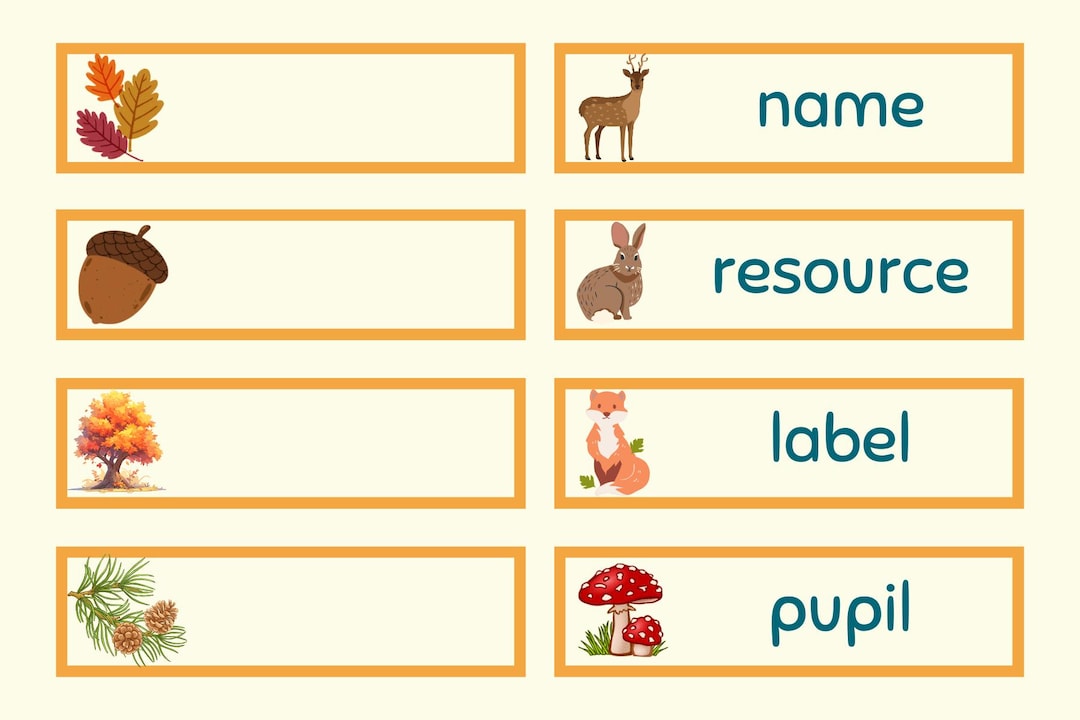 Autumn Labels Name Tags Resource Labels Classroom Organisation ...
