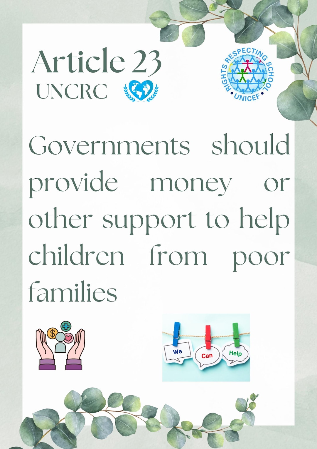 Article 23 RRS Class Charter Classroom Display Rights of the Child ...