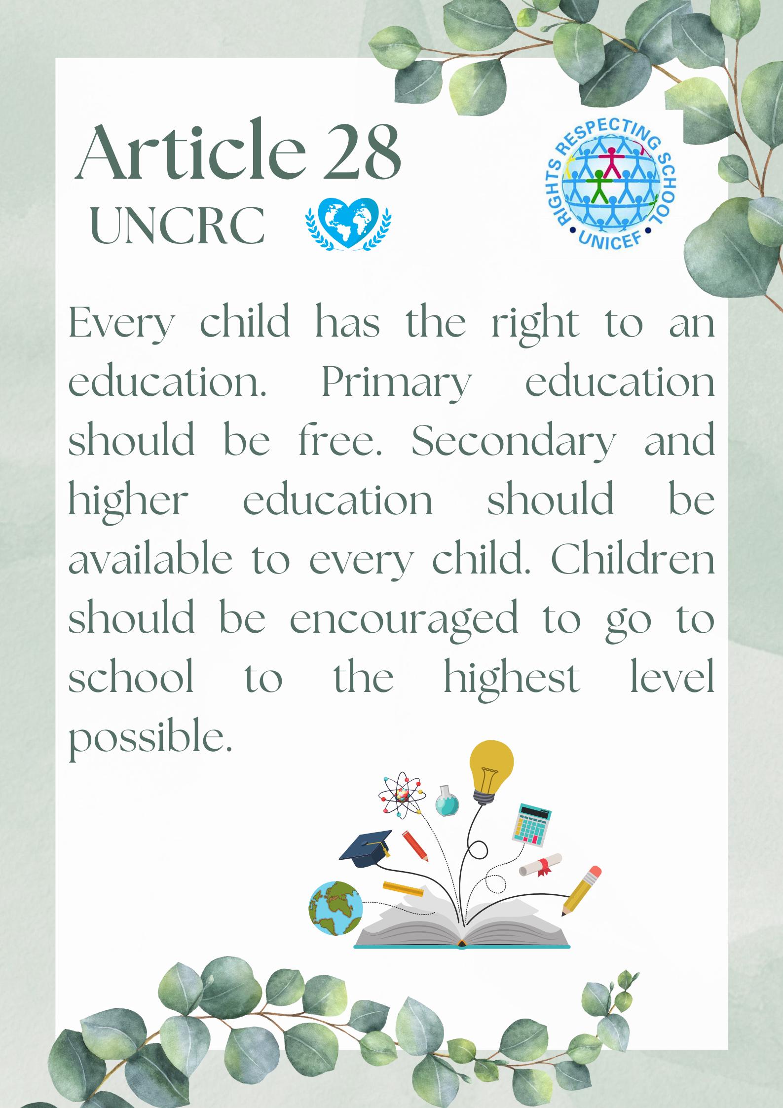 Article 7 RRS Rights Respecting School Uncrc Unicef Class Charter ...