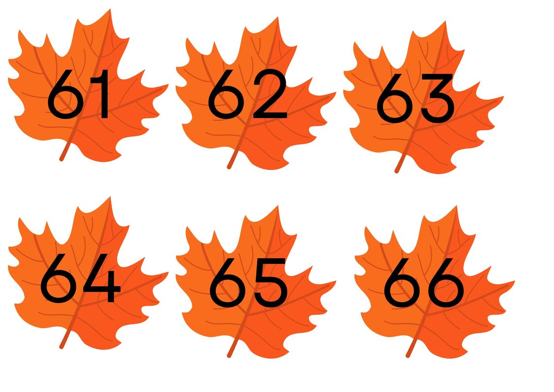 1-100 Number Display Autumn Leaves Counting Addition Subtraction Maths ...