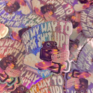 OMW Grocery Pooter Holographic Sticker | Holographic Glitter Die Cut ...