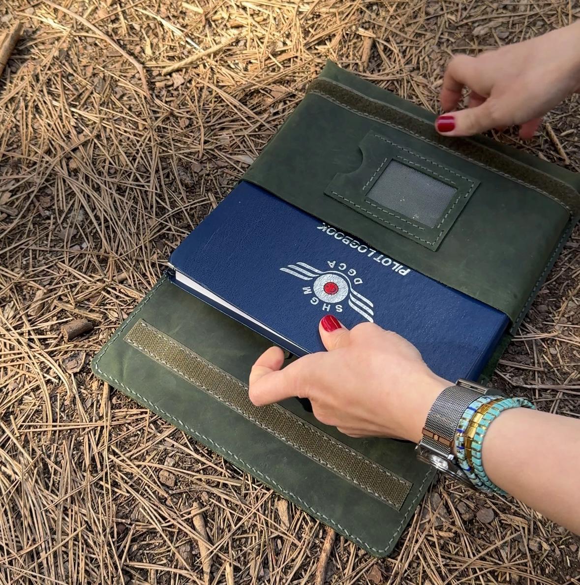 Green Leather Pilot Logbook Case: Aviation Book Cover - Etsy