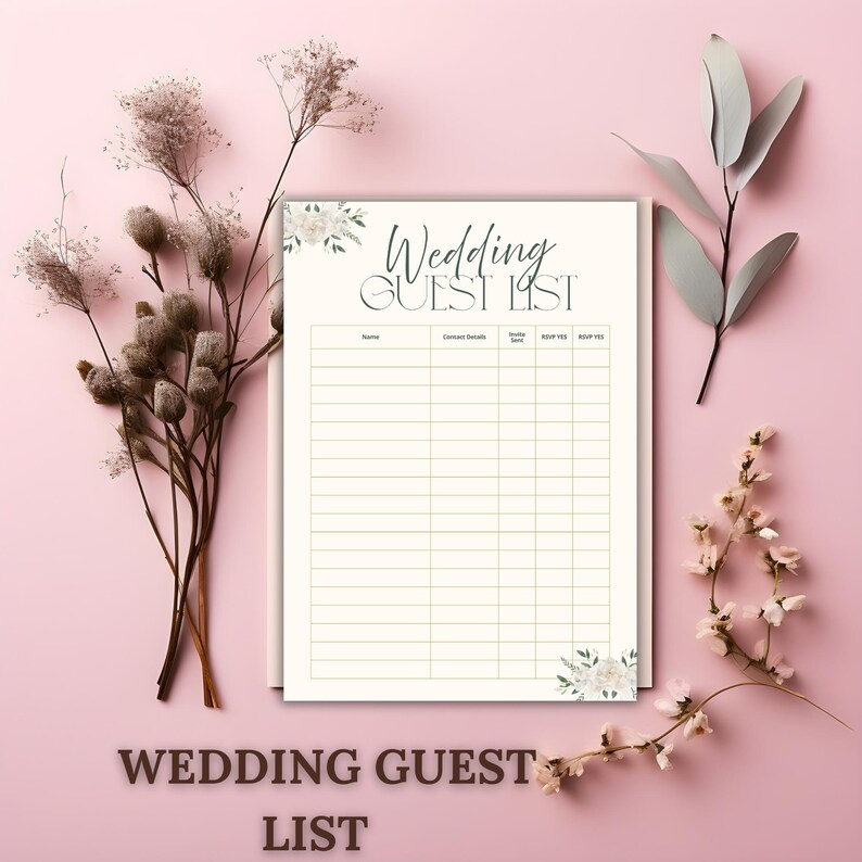 Wedding Guest List Tracker | RSVP & Seating Planner Spreadsheet ...