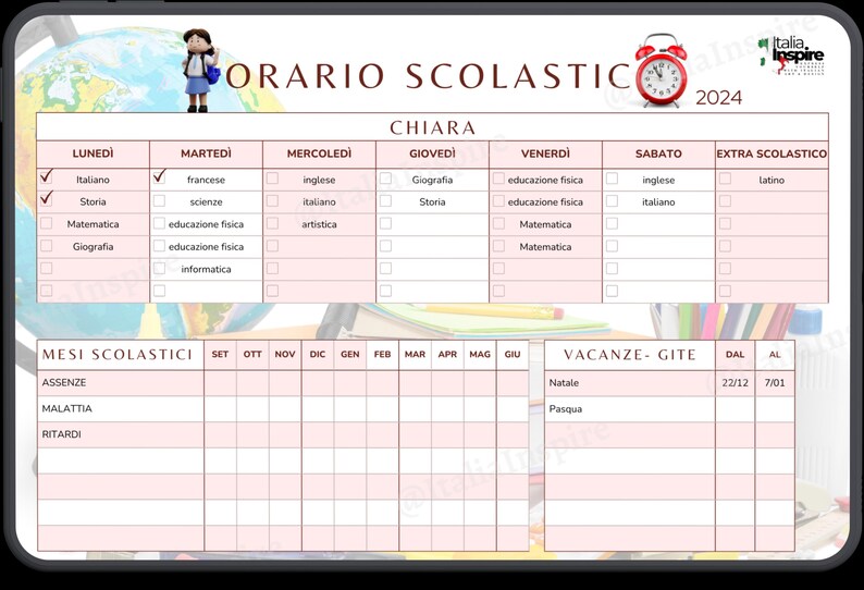 Editable School Timetable Planner, Student Planner for Boys and Girls ...