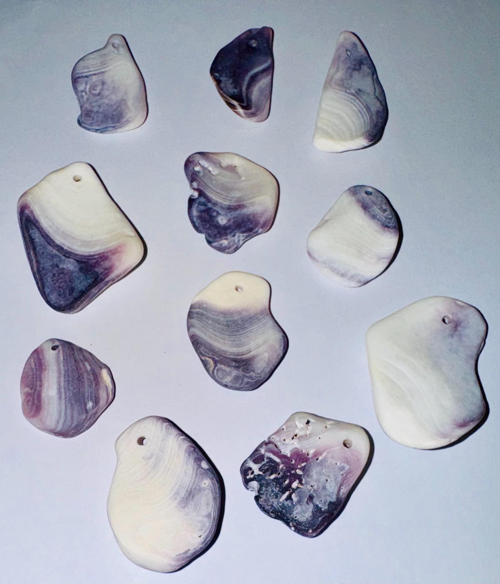 Top Drilled Wampum Shells: Purple Quahog Shell Beads for Jewelry - Etsy