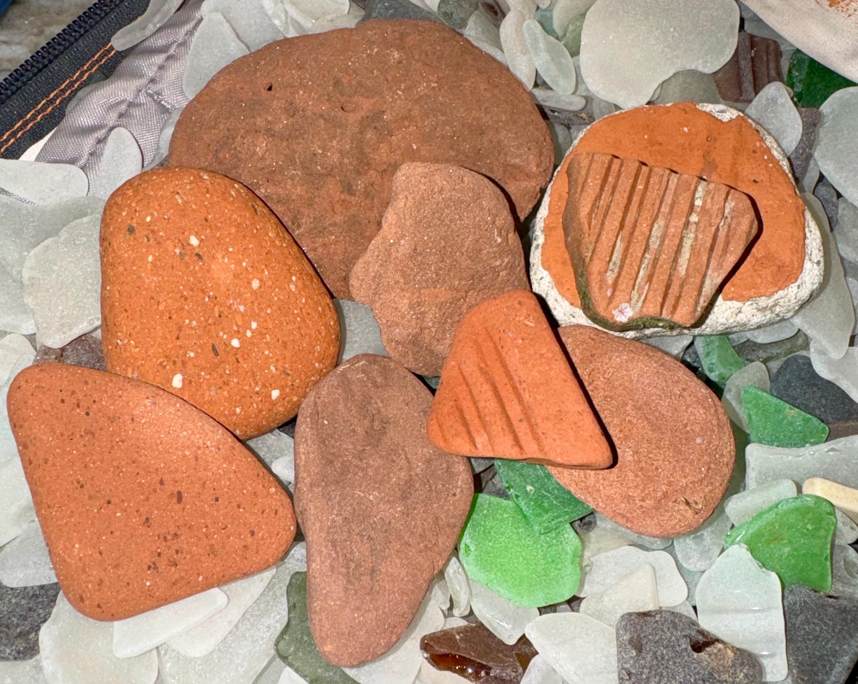 Surf Tumbled Brick, Terracotta, Assorted Shapes and Sizes 18pc, Beach ...