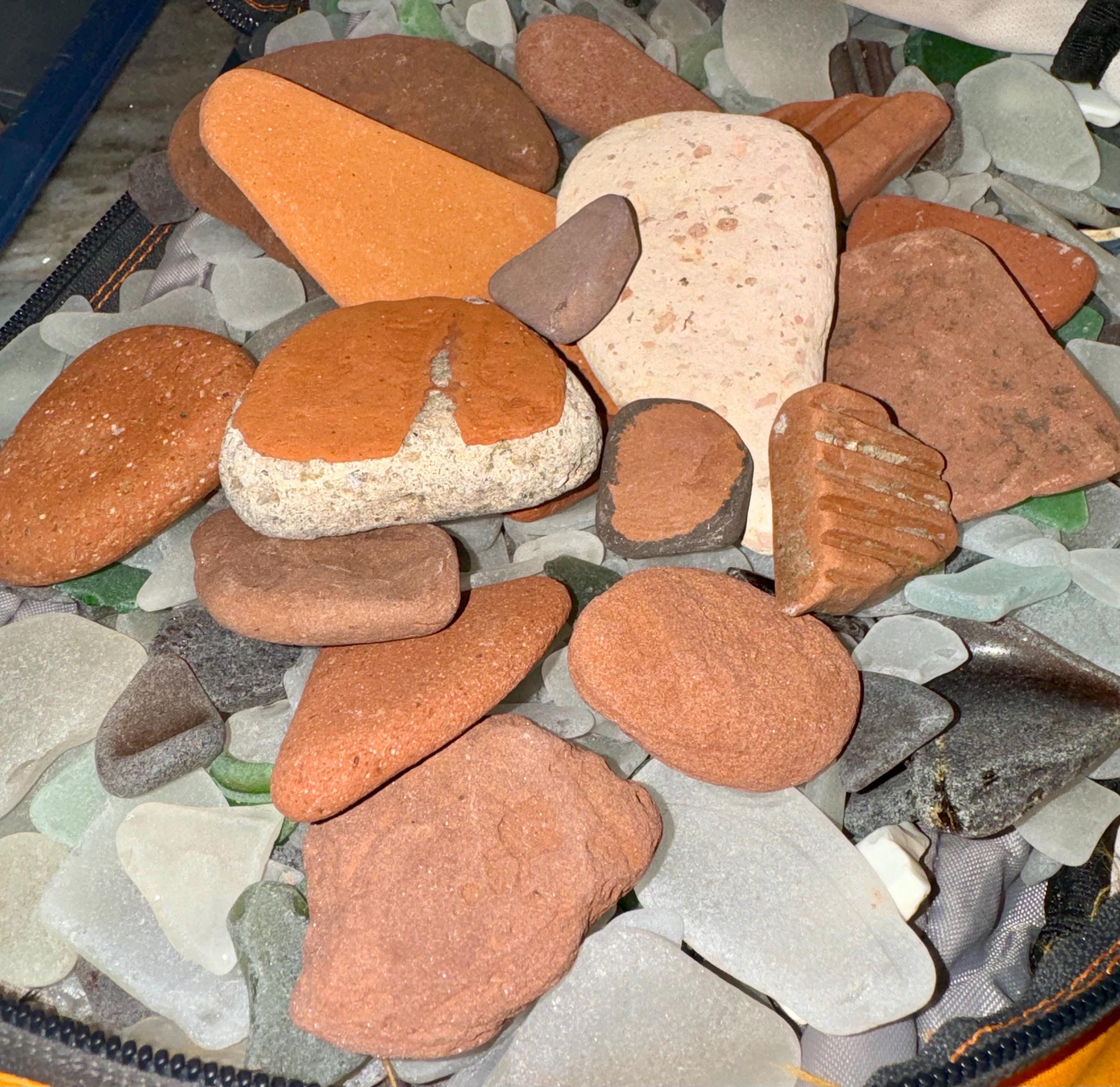 Surf Tumbled Brick, Terracotta, Assorted Shapes and Sizes 18pc, Beach ...