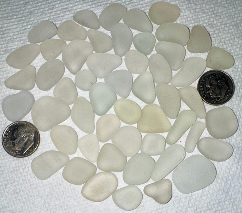 Genuine NYC Sea Glass for Jewelry, Crafts, Mosaics/clear Frosty Smalls ...