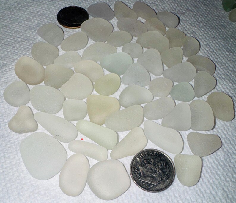 Genuine NYC Sea Glass for Jewelry, Crafts, Mosaics/clear Frosty Smalls ...