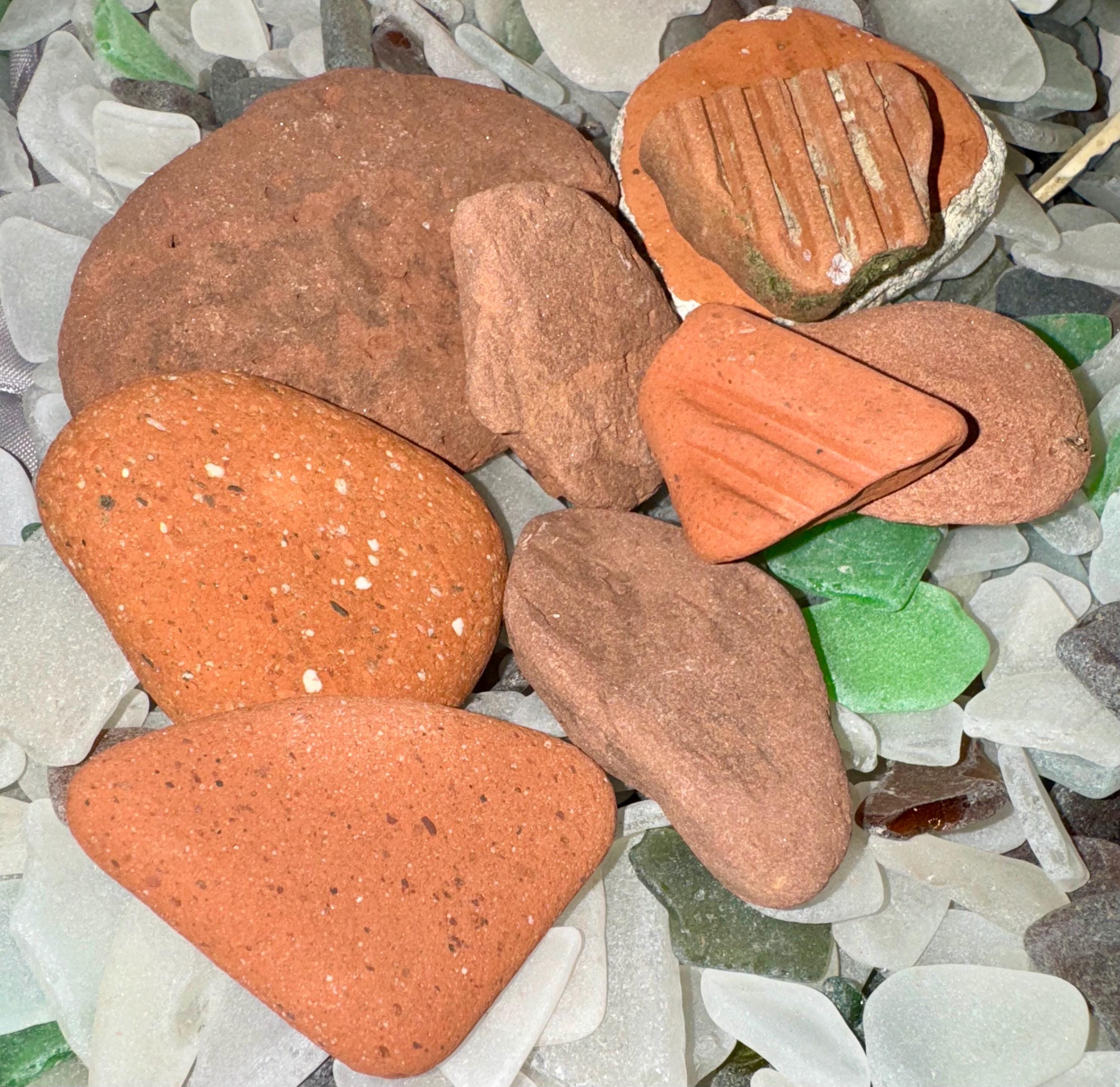 Surf Tumbled Brick, Terracotta, Assorted Shapes and Sizes 18pc, Beach ...